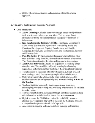 High Scope Curriculum Model, early childhood education | DOCX