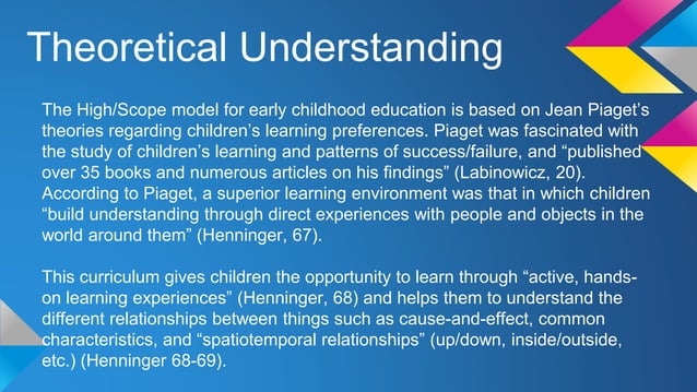 High scope model | PPTX | Daycare and Pre-School | Parenting
