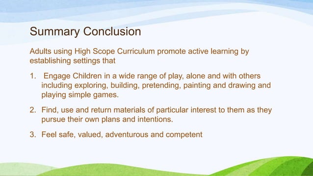 High scope the learning environment | PPTX