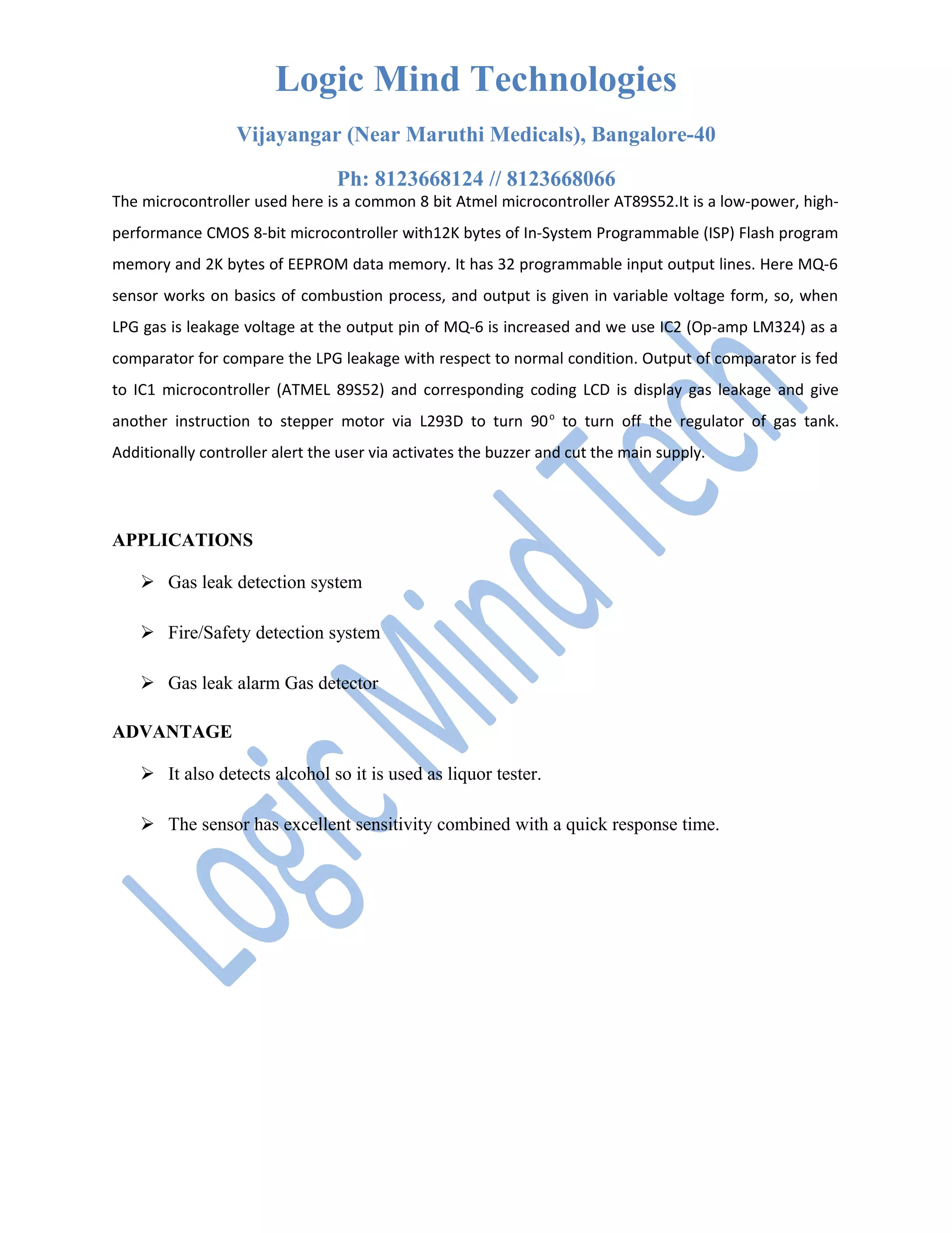 High sensitive lpg sensor with gas leakage alert buzzer | PDF