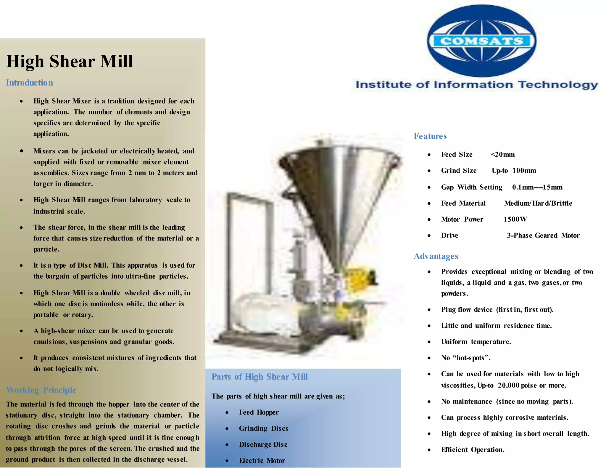 High shear mill | DOCX