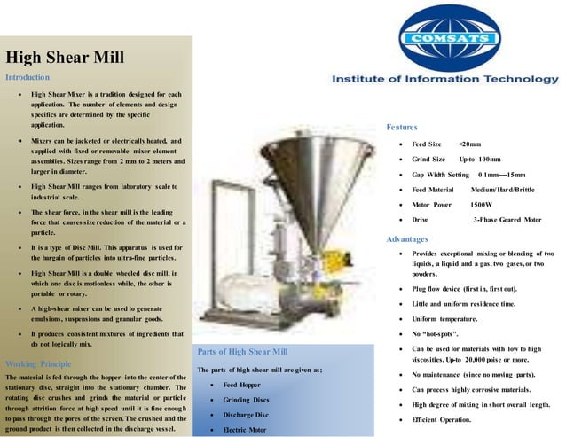High shear mill | DOCX