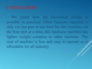 High speed 4 way haksaw machine ppt | PPT