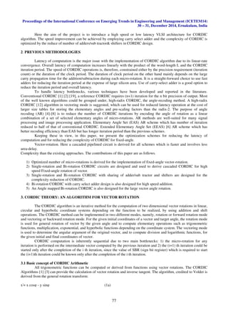 High speed cordic design for fixed angle of rotation | PDF