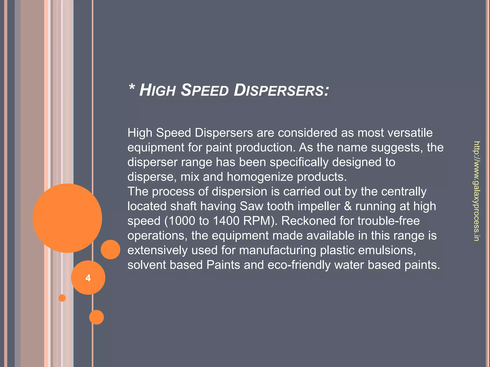 High speed disperser manufacturer in india | PPTX