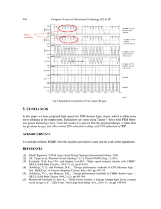 High Speed Low Power CMOS Domino or Gate Design in 16nm Technology | PDF