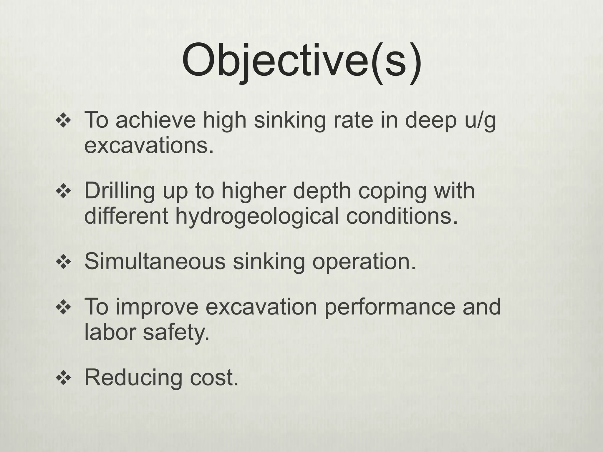 High speed mechanised shaft sinking | PPTX