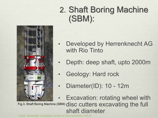 High speed mechanised shaft sinking | PPTX