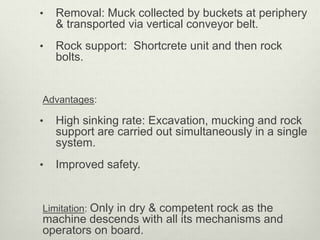 High speed mechanised shaft sinking | PPTX