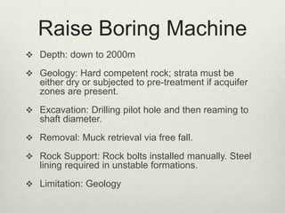 High speed mechanised shaft sinking | PPTX