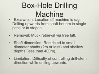High speed mechanised shaft sinking | PPTX