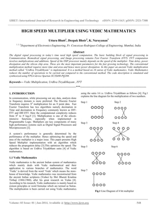 High speed multiplier using vedic mathematics | PDF