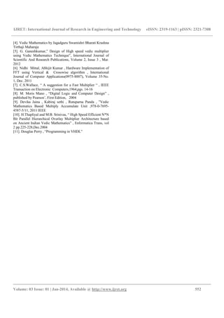 High speed multiplier using vedic mathematics | PDF