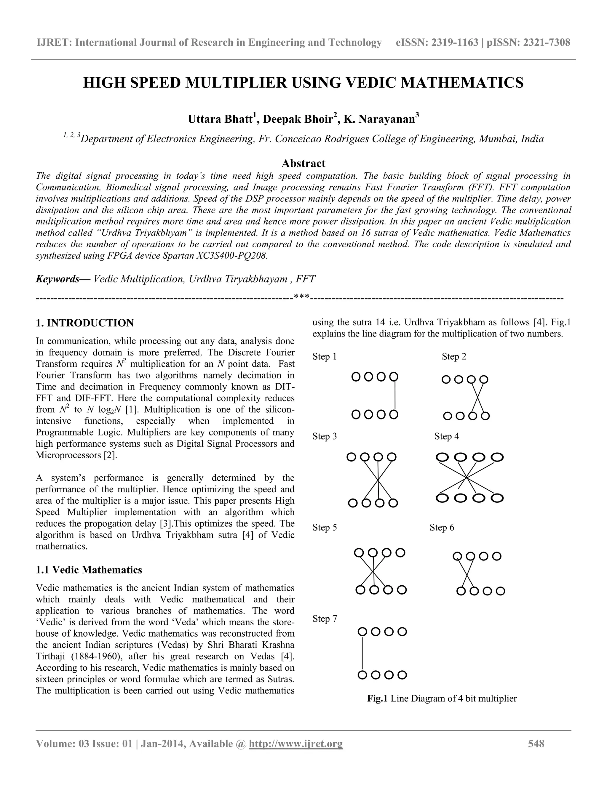 High speed multiplier using vedic mathematics | PDF | Hinduism | Religion & Spirituality