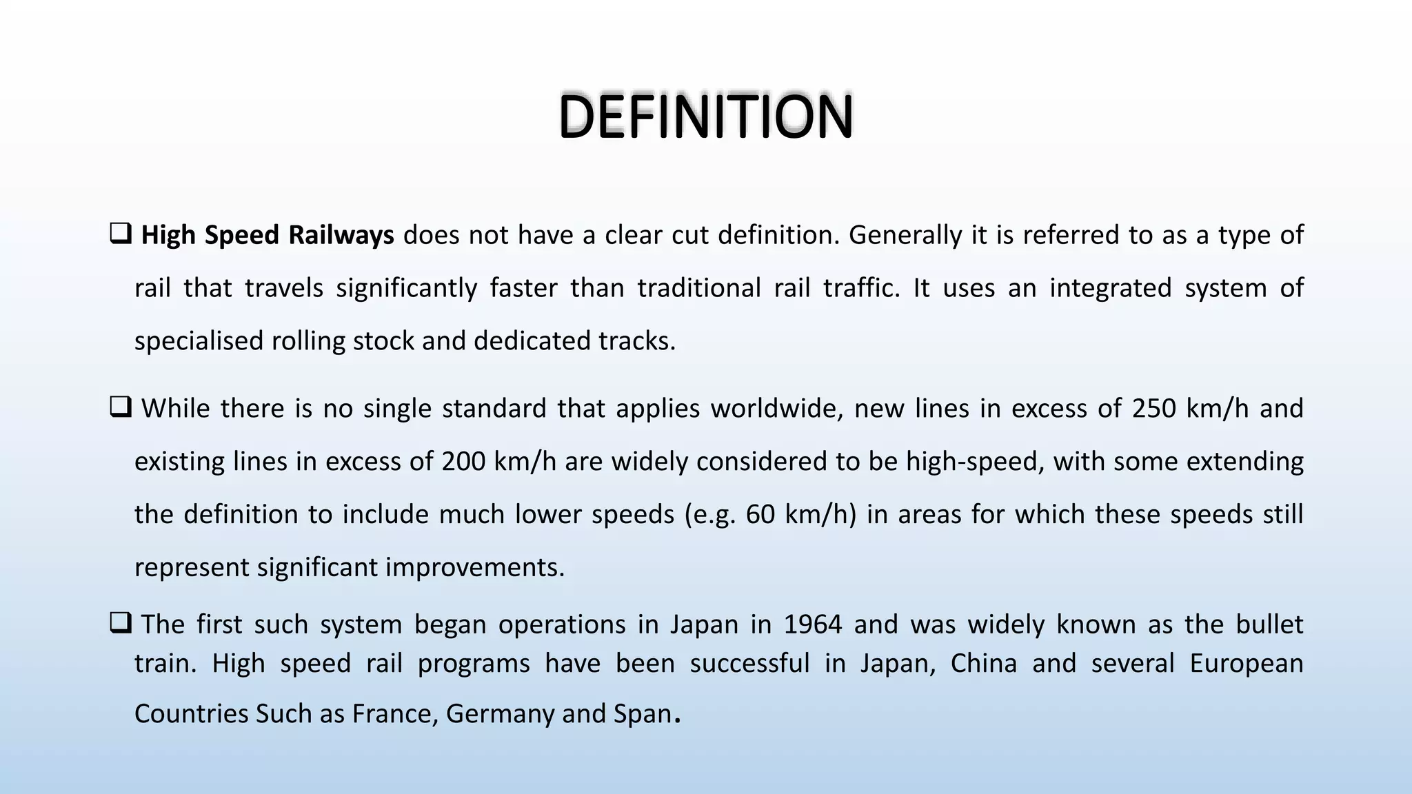 High speed railway | PPTX