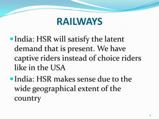 High speed railway development by indra(NIT Dgp) | PPTX