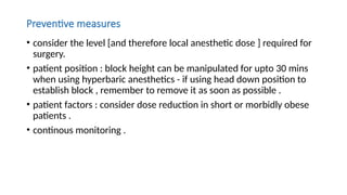 High Spinal Anesthesia and its management | PPTX