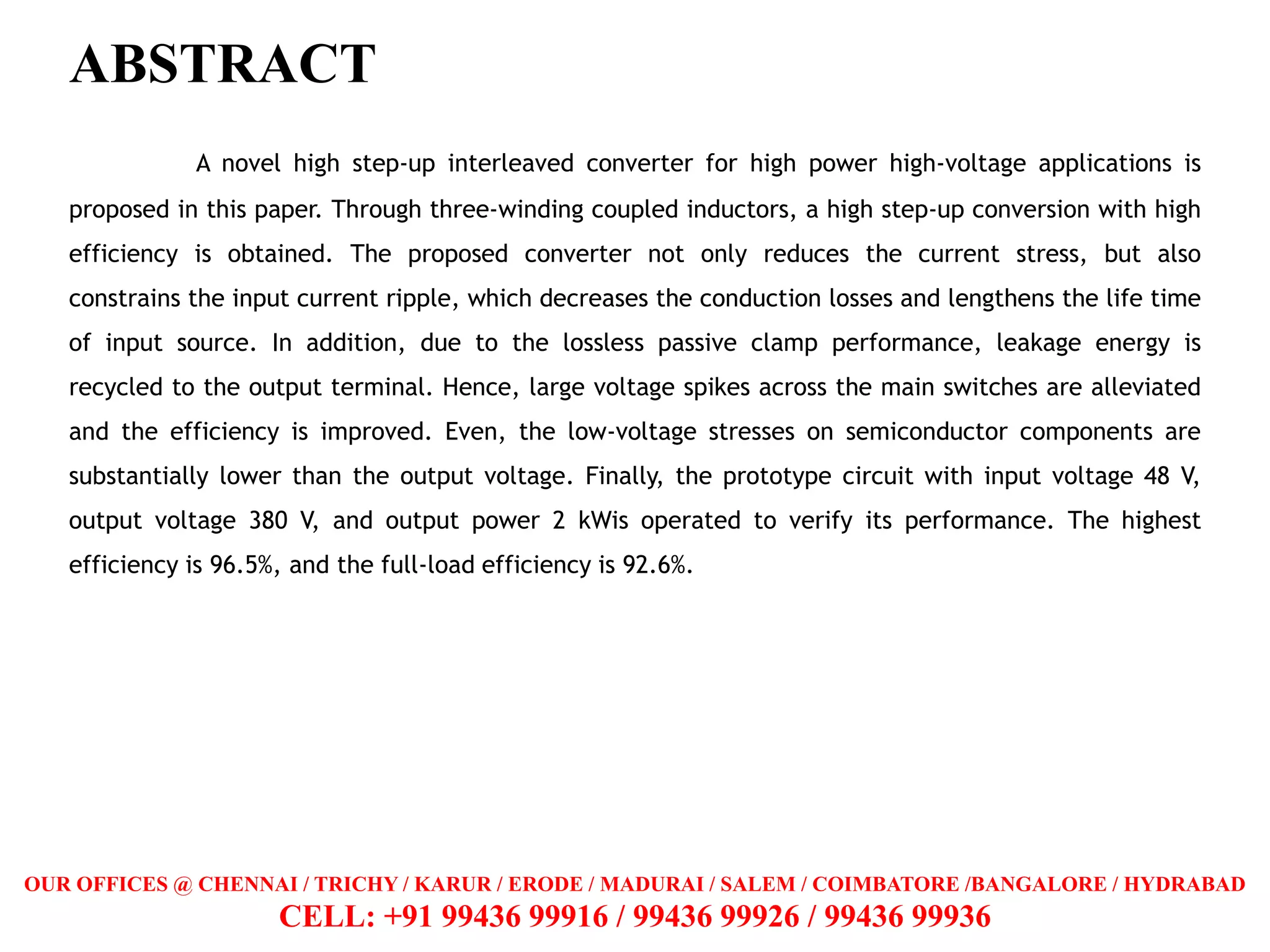 High step up interleaved forward-flyback boost converter with three ...
