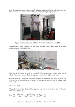 High Strain Rate Testing of Materials | DOCX