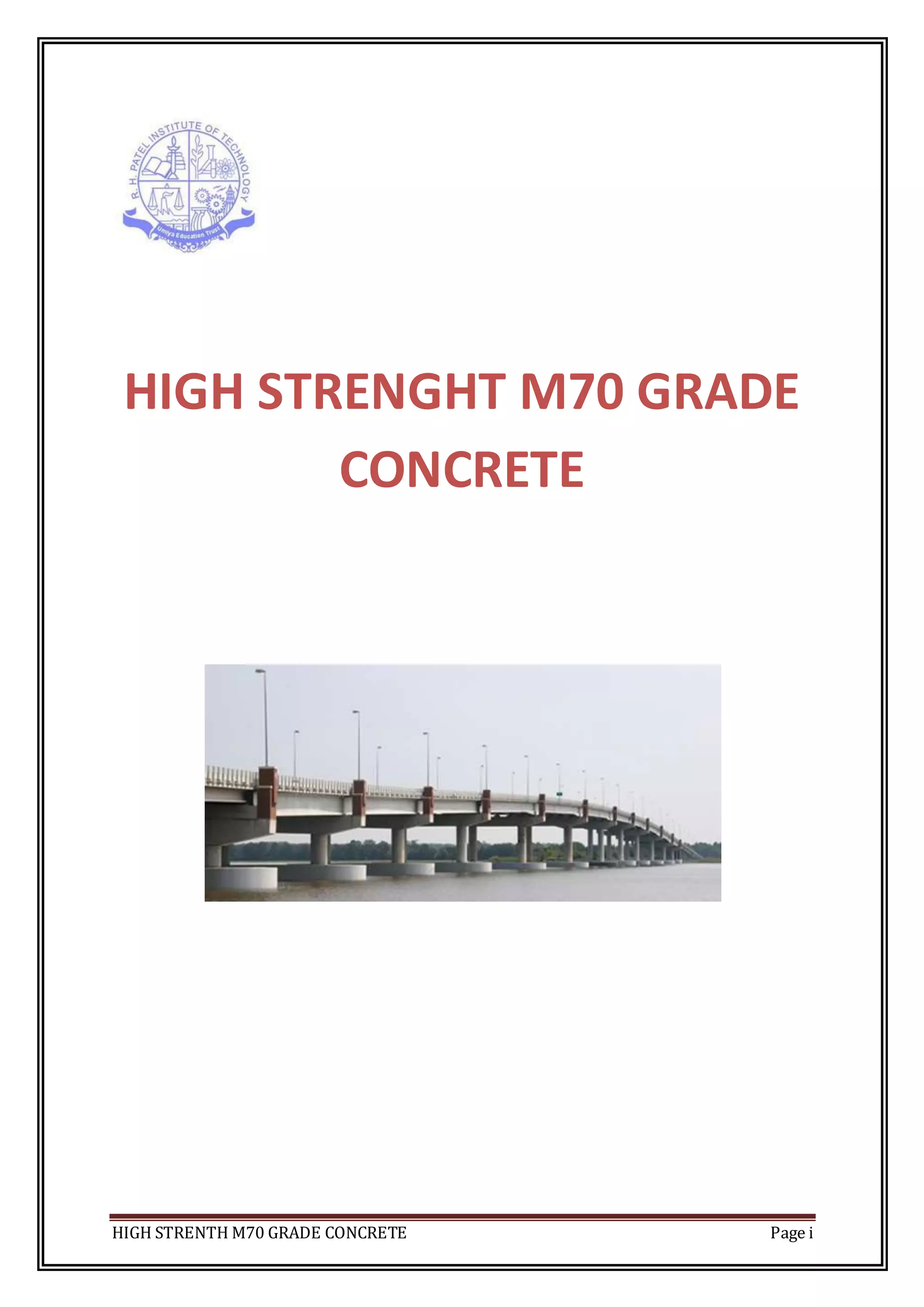 High strength m70 concrete grade | DOCX