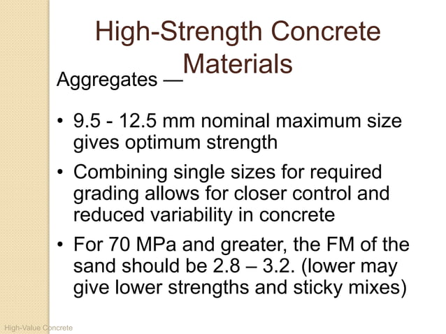 High strength concrete | PPTX | Civil Engineering Industry | Industries