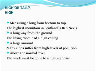 High, tall, strong, powerful | PPT