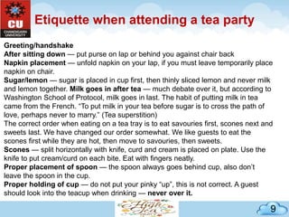 High Tea Etiquette | PPTX