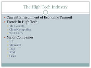 High tech sales | PPTX | Small and Medium-sized Business | Business