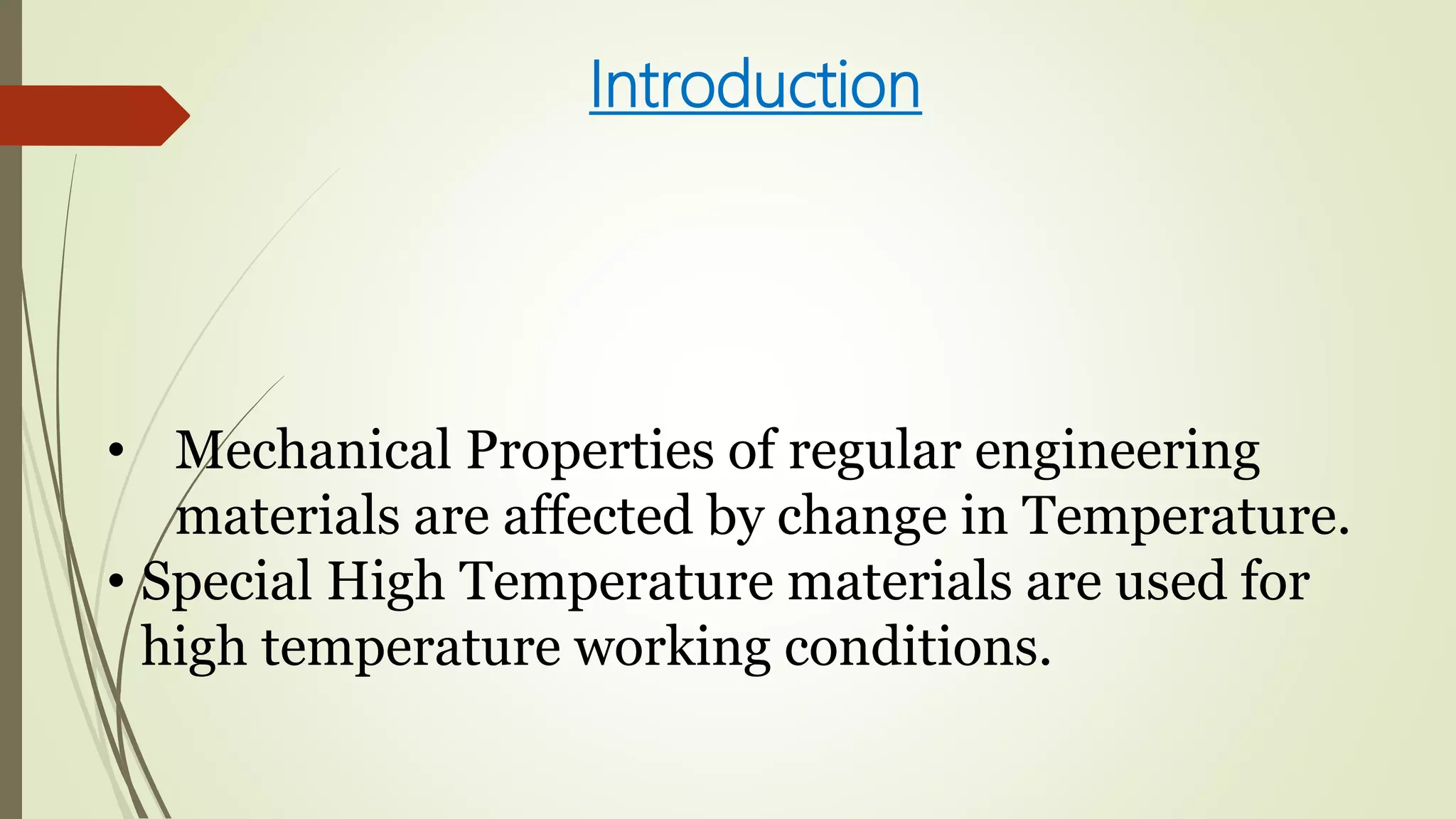 High temperature materials | PPTX