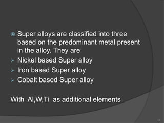 High temperature materials & super alloys ppt | PPTX
