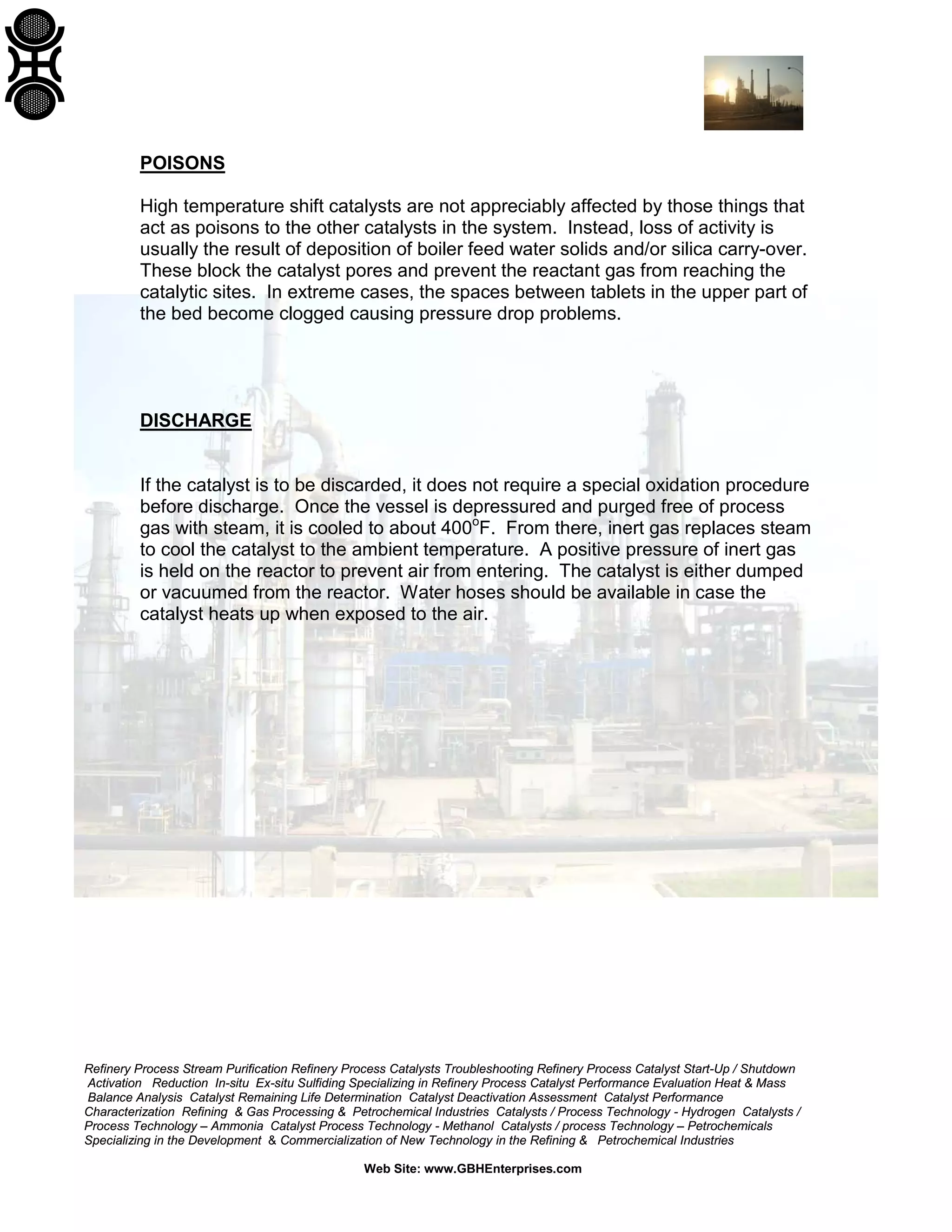 High Temperature Shift Catalyst Reduction Procedure | PDF