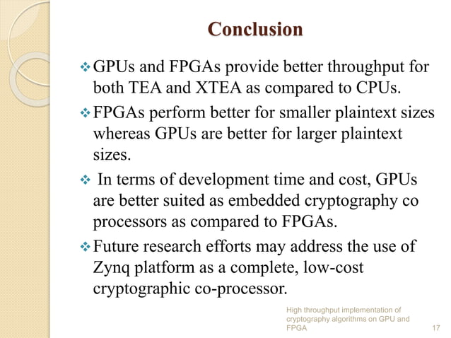 High Throughput Implementations Of Cryptography Algorithms On Gpu And