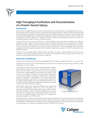 High Throughput Purification and Characterization of a Protein Variant ...