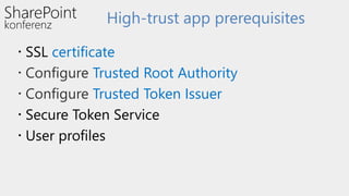 High-Trust Add-Ins SharePoint for On-Premises Development | PPTX