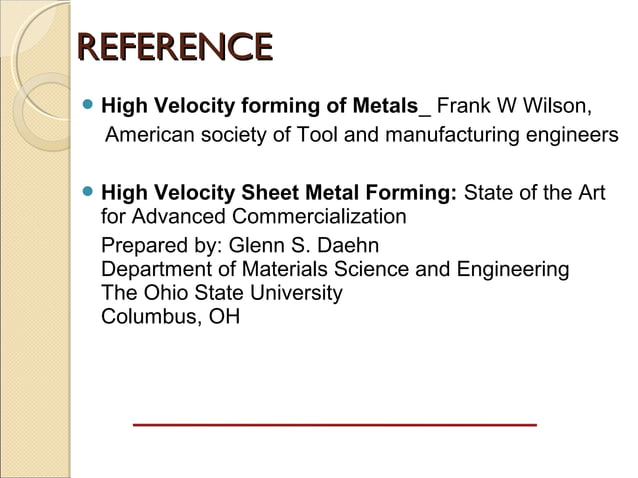 High velocity forming | PPT