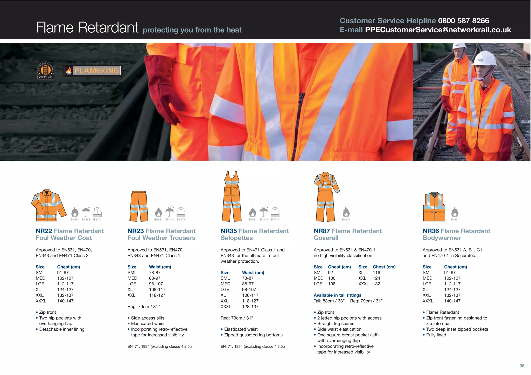 High Visibility Orange Personal Protective Clothing - Network Rail ...