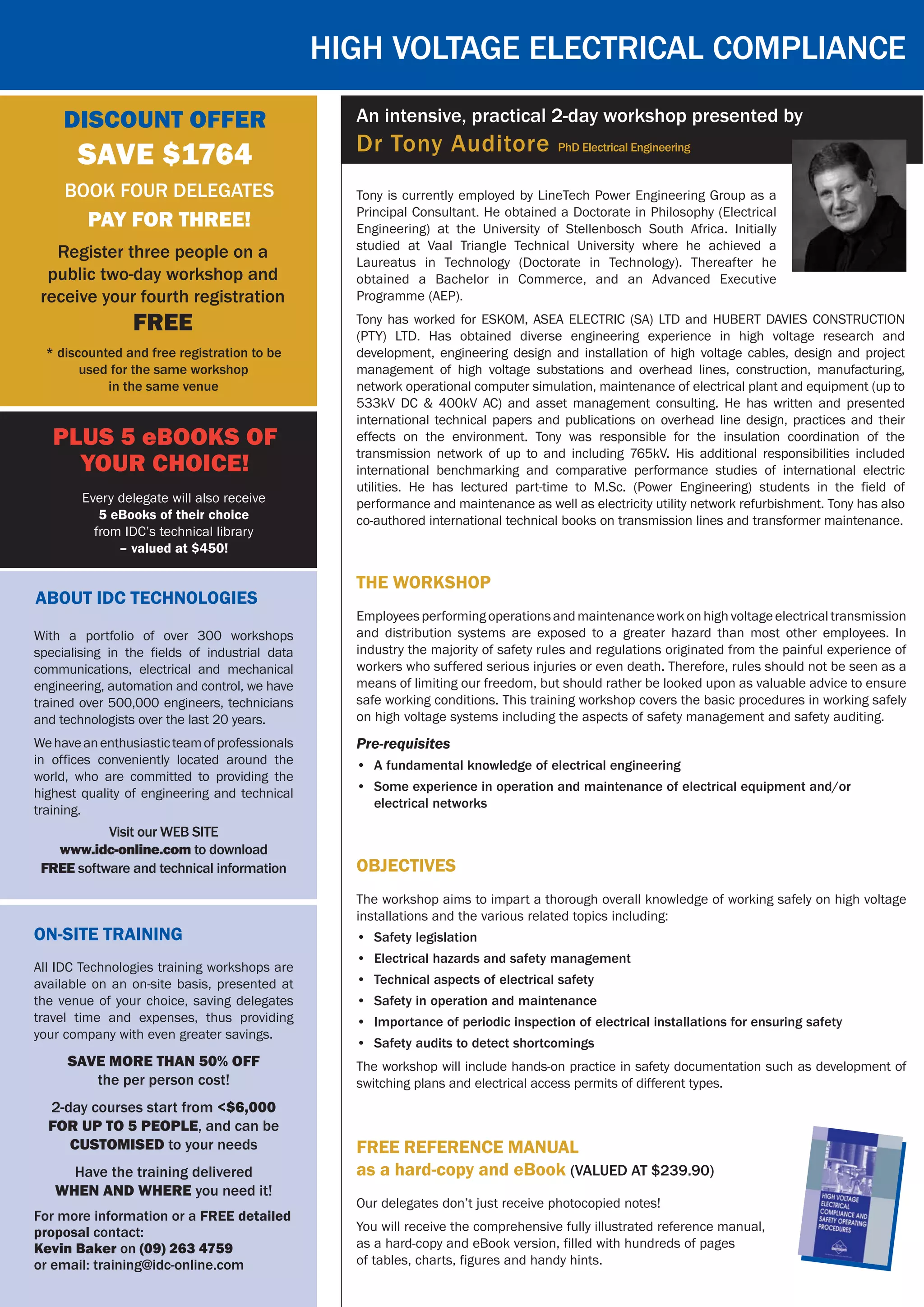 High Voltage Electrical Compliance and Safety Operating Procedures | PDF