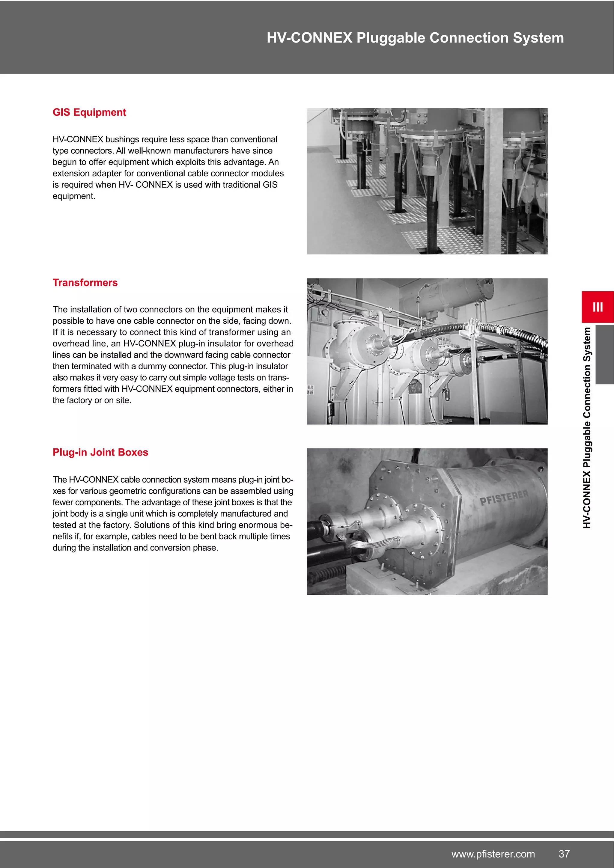 Pfisterer HV-CONNEX Pluggable Connection Systems 72.5kV - 245kV | PDF