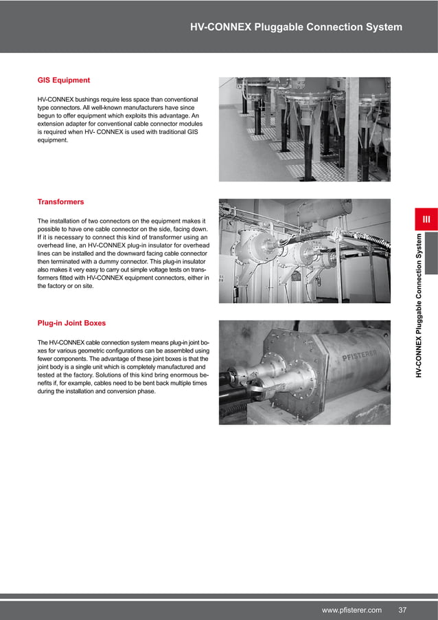 Pfisterer HV-CONNEX Pluggable Connection Systems 72.5kV - 245kV | PDF