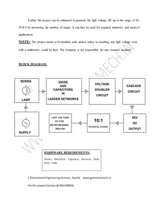 High voltage dc upto 3 kv from ac by using diode and capacitors in ladder network | PDF