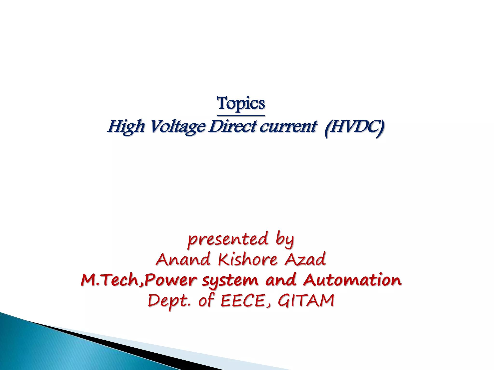 High voltage direct current (hvdc) | PPT