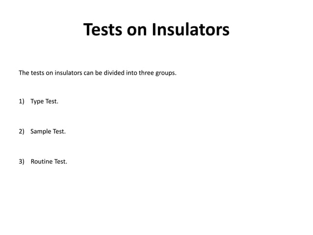 HV testing of insulator | PPTX | Chemistry | Science