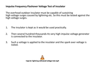 HV testing of insulator | PPTX