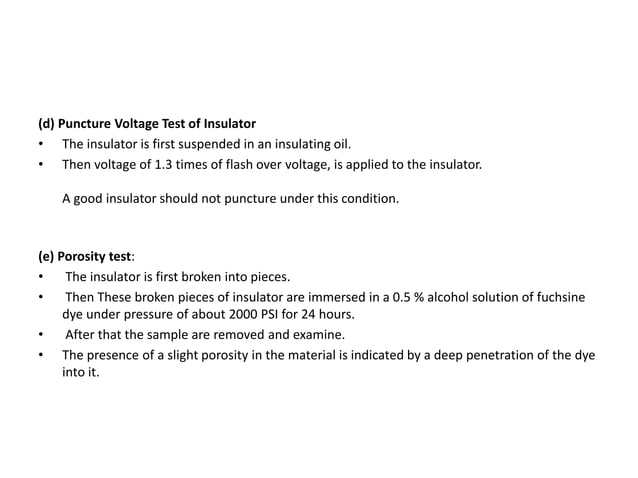 HV testing of insulator | PPTX | Chemistry | Science