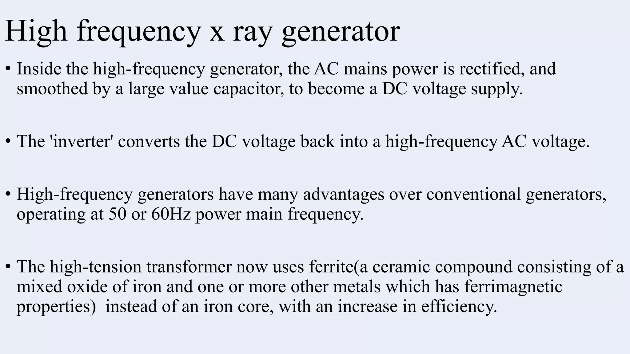 High voltage transformer and high frequency generator | PPTX