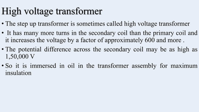 High voltage transformer and high frequency generator | PPTX | Consumer Electronics | Technology ...