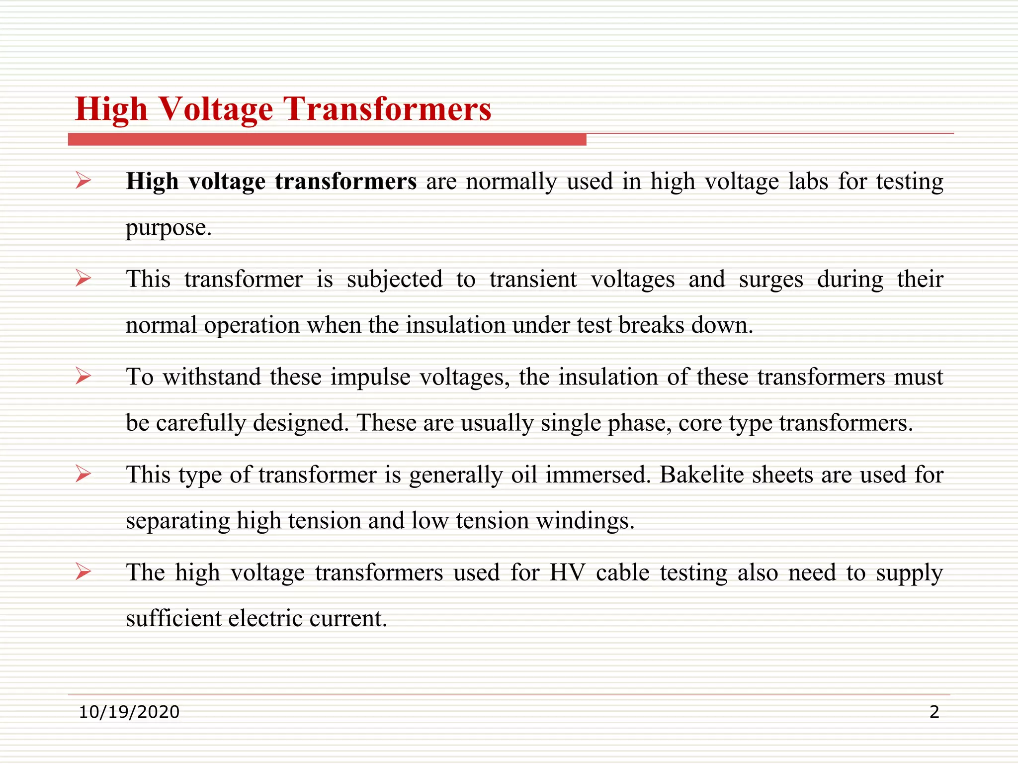 High Voltage Transformers | PDF