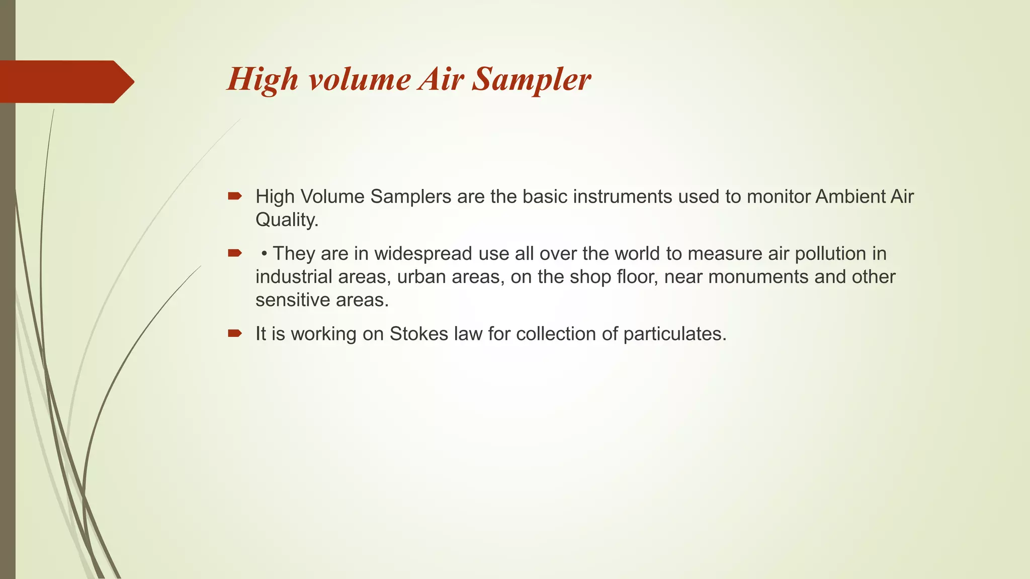 High volume air sampler | PDF