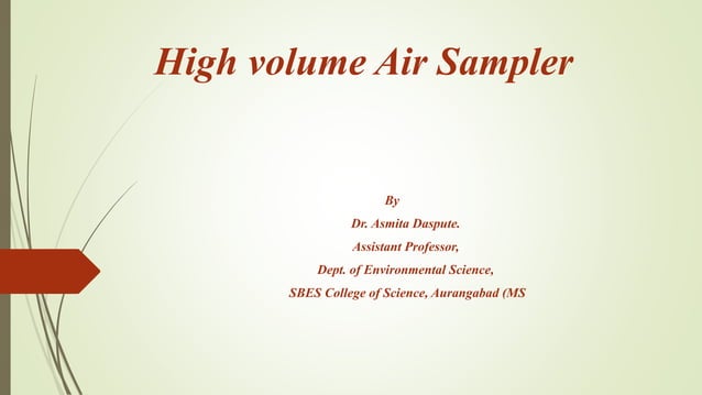 High volume air sampler | PDF