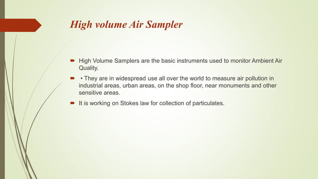 High volume air sampler | PDF